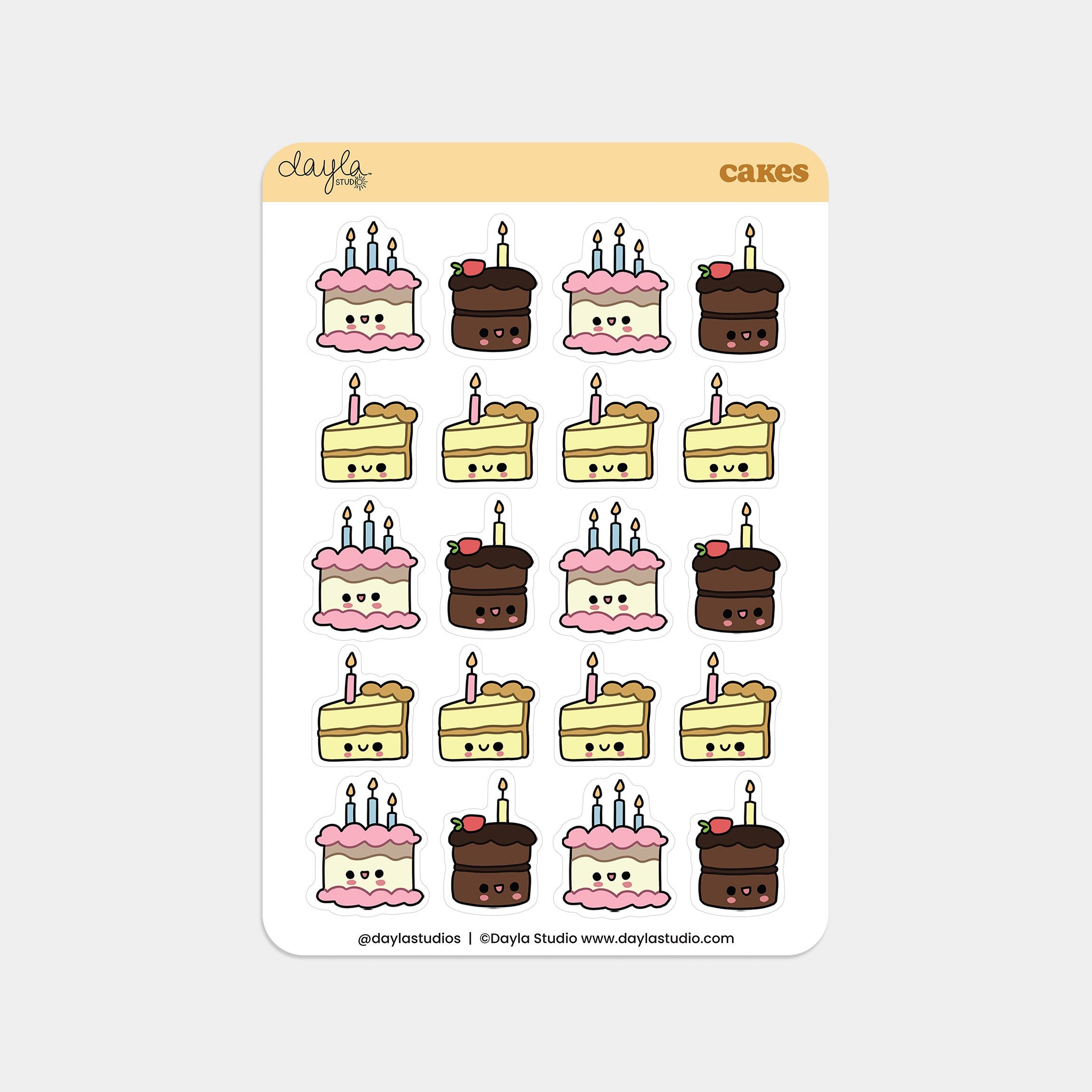 "Cakes" Stickers - Planner and Journal Stickers – Dayla Studio