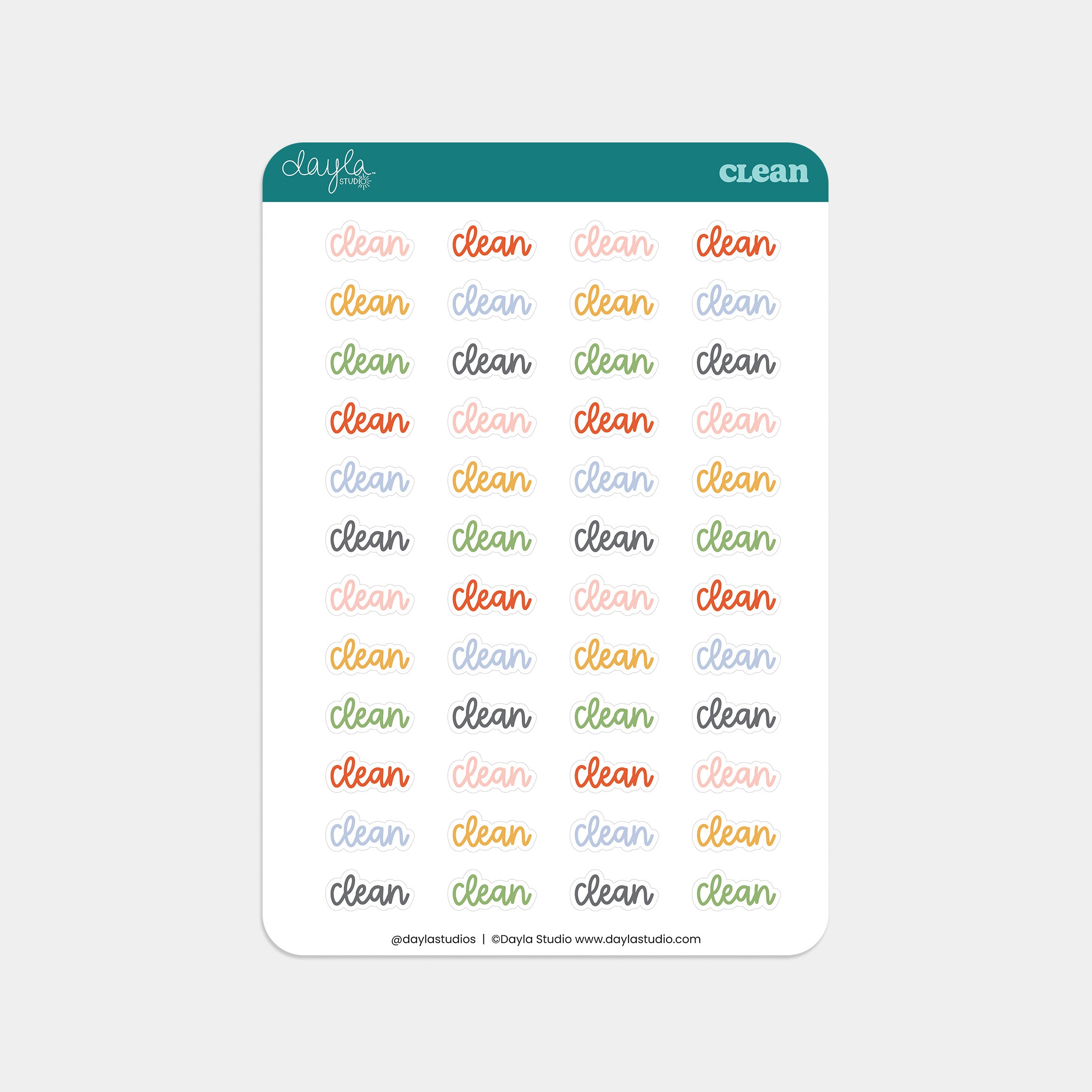 "Clean" Word Stickers - Planner and Journal Stickers – Dayla Studio
