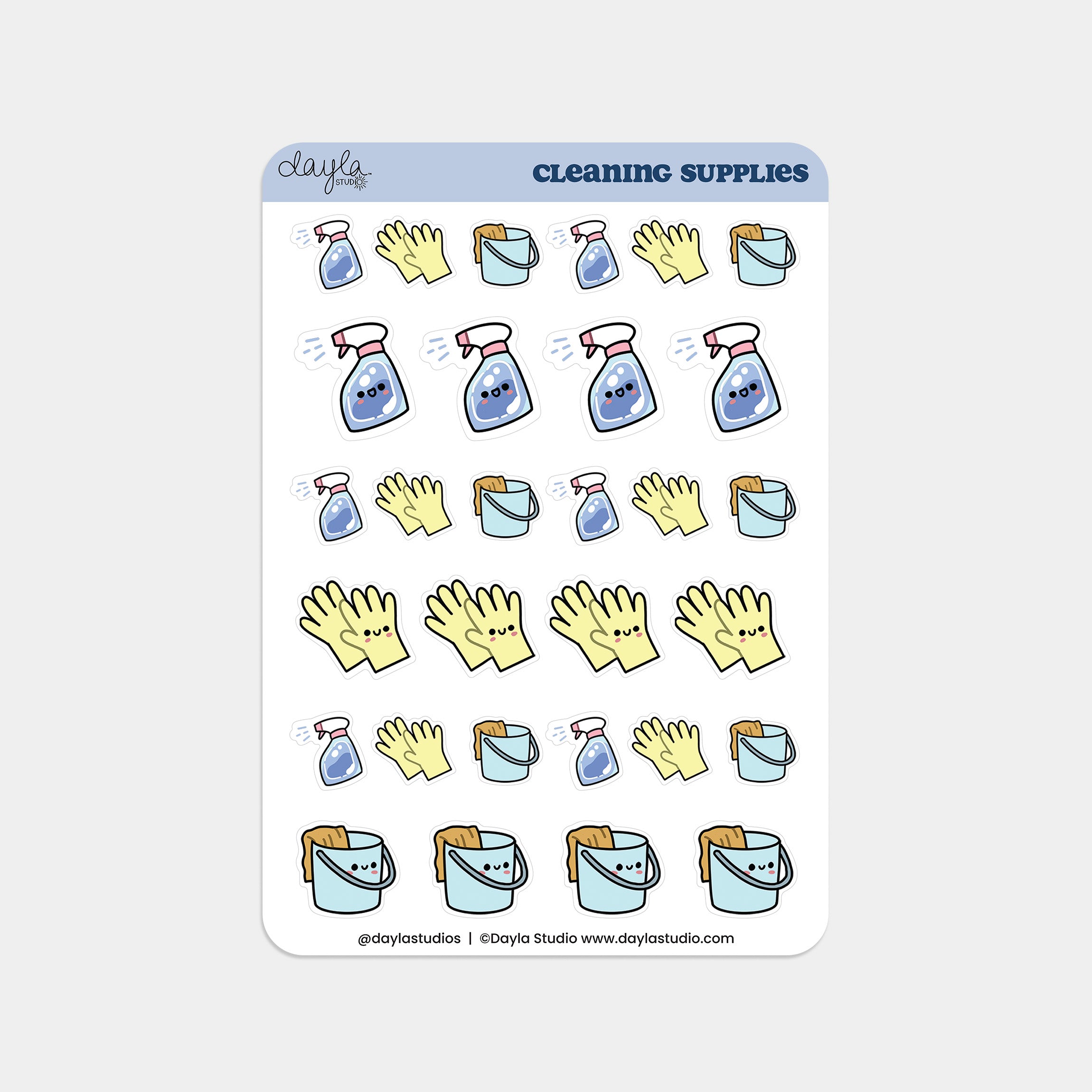 "Cleaning Supplies" Stickers - Planner and Journal Stickers – Dayla Studio