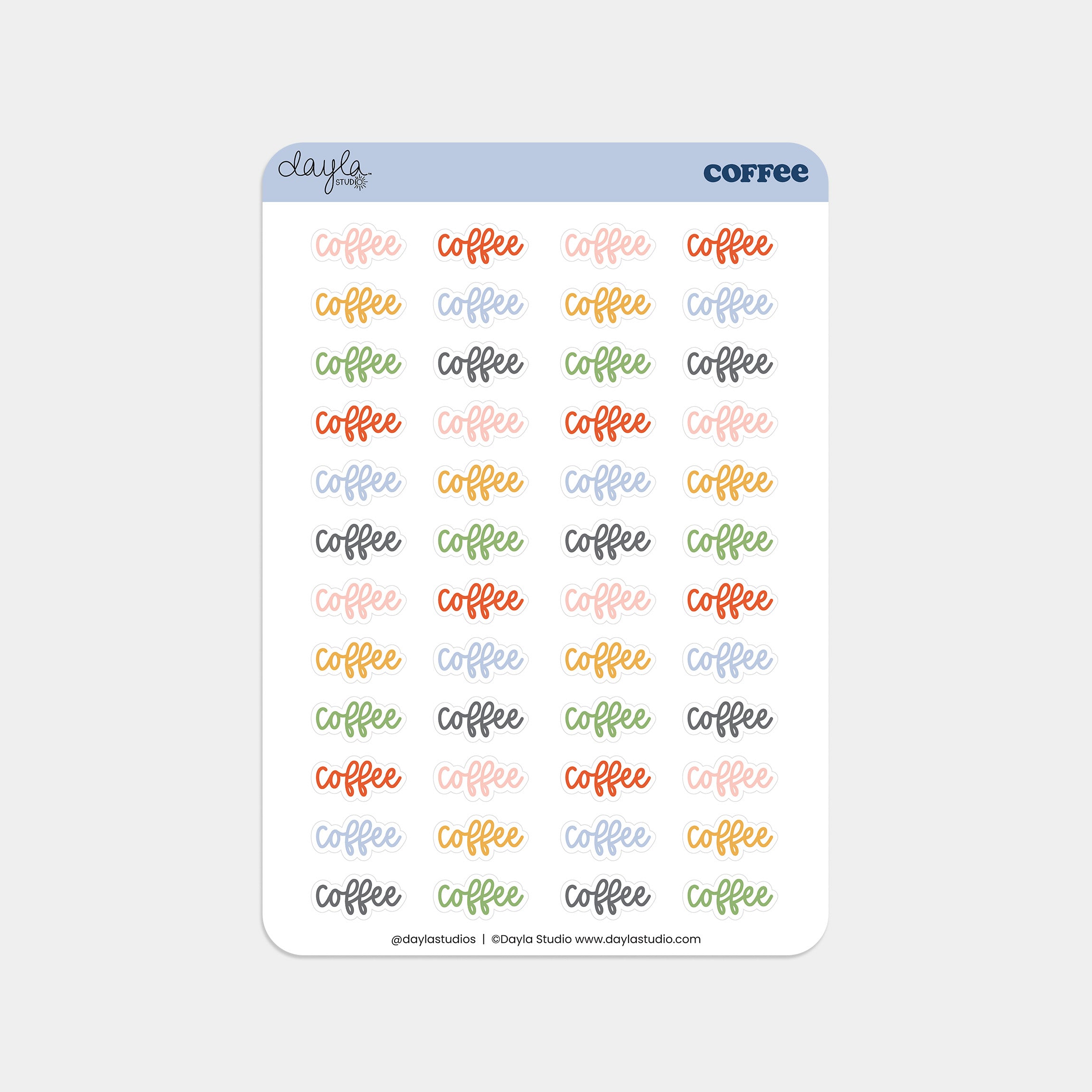 "Coffee" Word Stickers - Planner and Journal Stickers – Dayla Studio