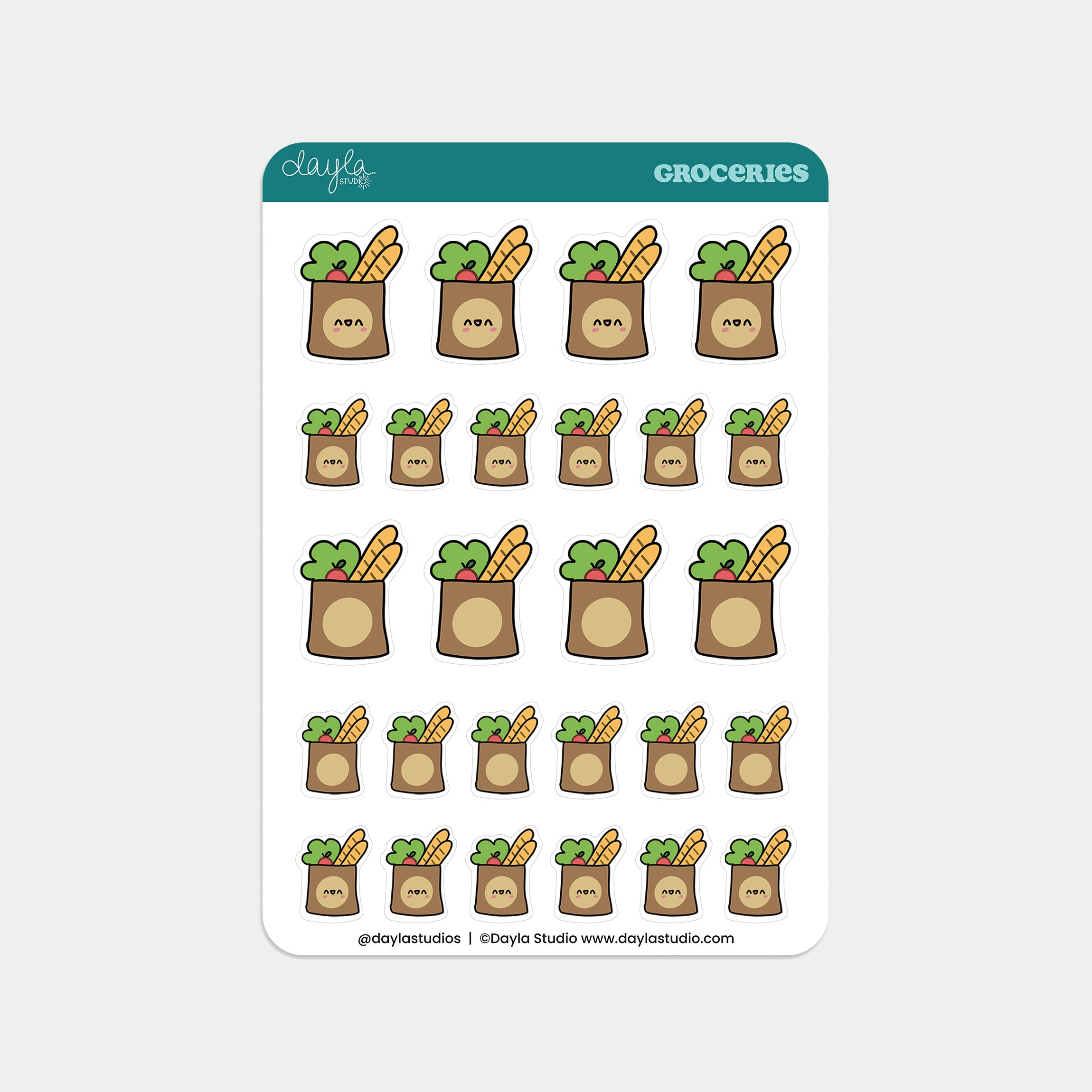 "Groceries" Stickers - Planner and Journal Stickers – Dayla Studio