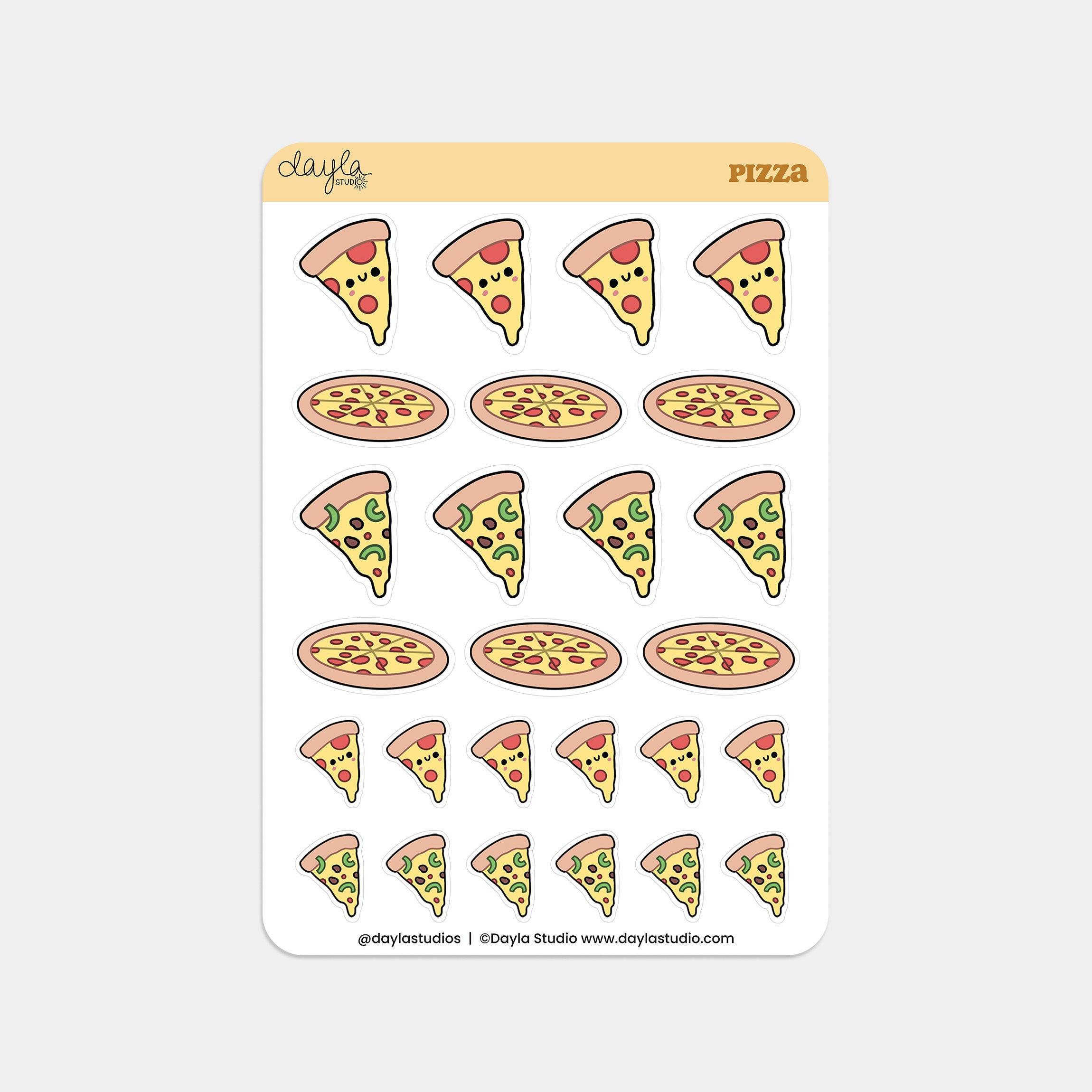 "Pizza" Stickers - Planner and Journal Stickers – Dayla Studio