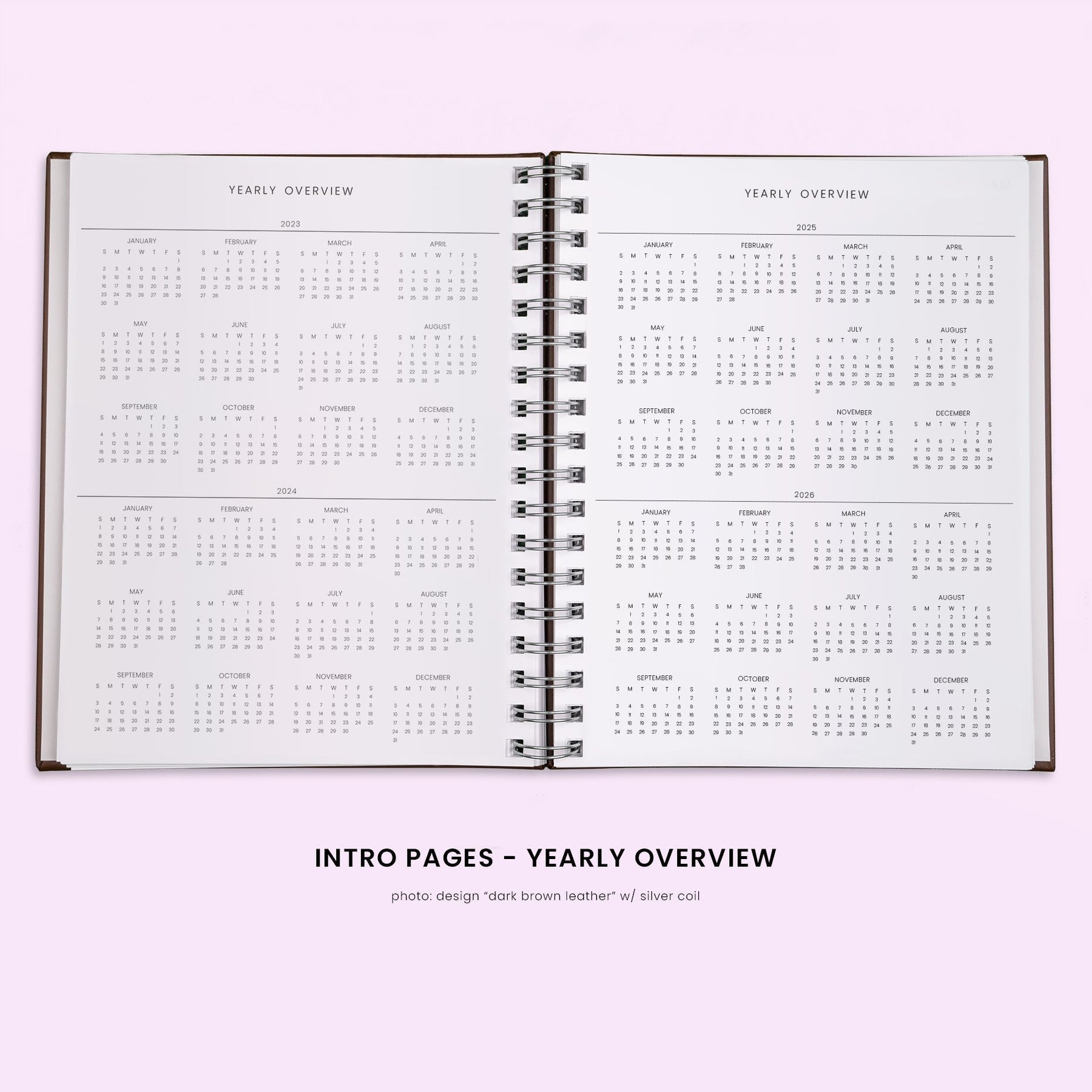 2025 Weekly Planner - Stone Black Leather – Dayla Studio